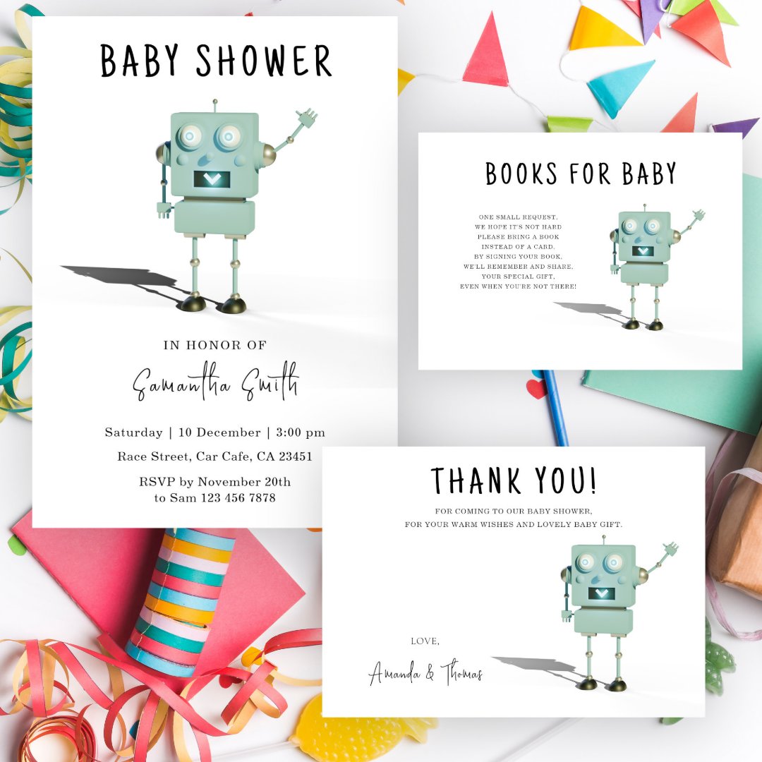 3D robot boy - pop it! when she pops Favor Tags | Zazzle