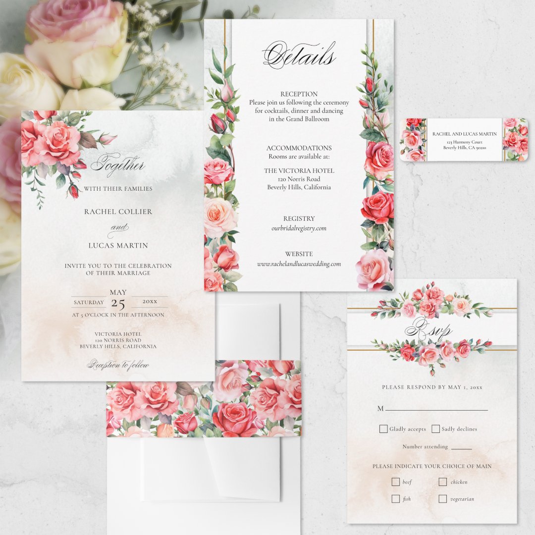 Romantic Pink Roses & Calligraphy Welcome Pedestal Sign | Zazzle