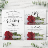 Elegant Red Rose Budget Wedding Program | Zazzle