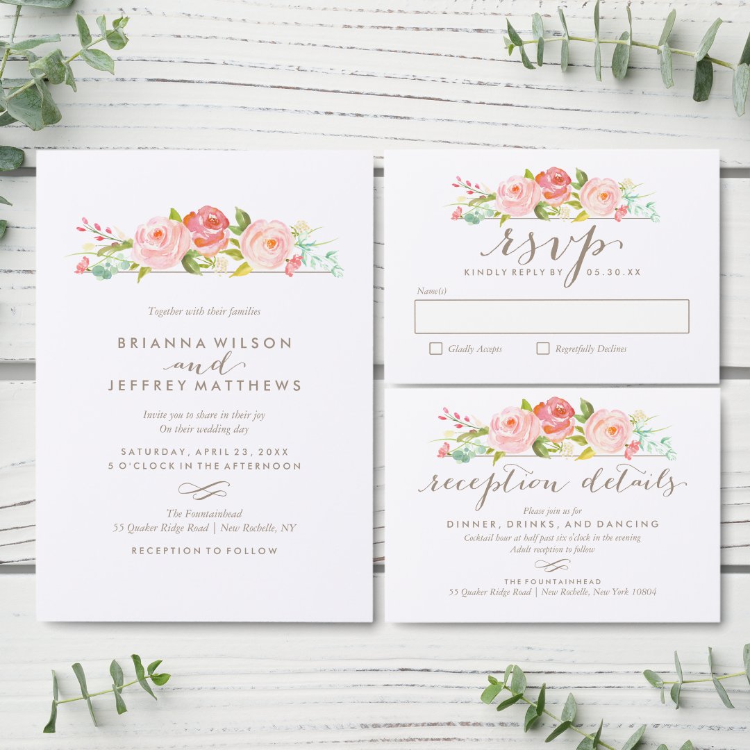 Rose Garden Floral Wedding Registry Card | Zazzle