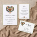 Norwegian Rosemaling Heart | Wedding Invitation | Zazzle