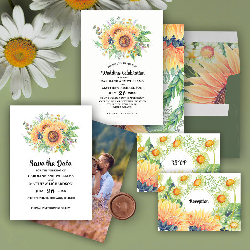 Rustic Country Sunflower Folded Wedding Programs | Zazzle