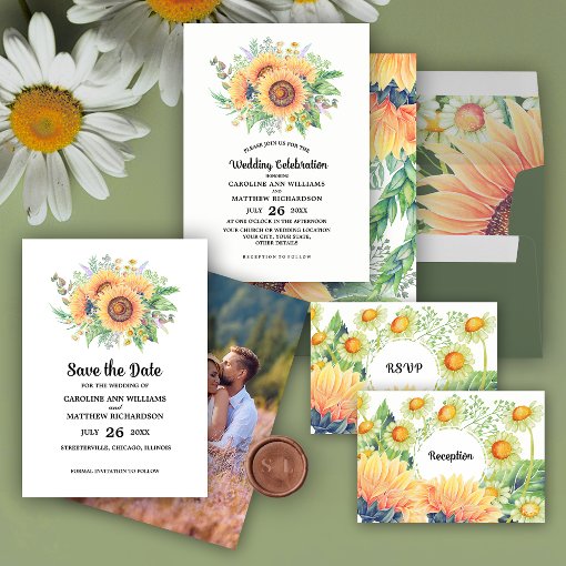 Rustic Sunflowers Wedding Table Number Card | Zazzle