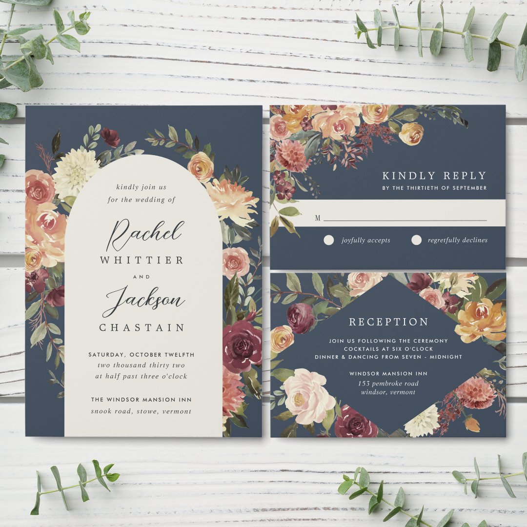Rustic Bloom Watercolor Floral Wedding Invitation | Zazzle