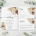 Rustic Boho Neutral Floral Wedding Save The Date Invitation | Zazzle