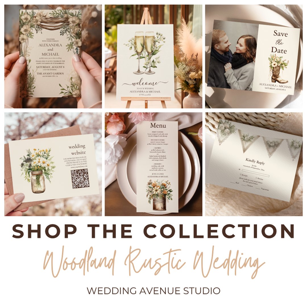 Woodland Arch Rustic Botanical Wedding Invitation | Zazzle