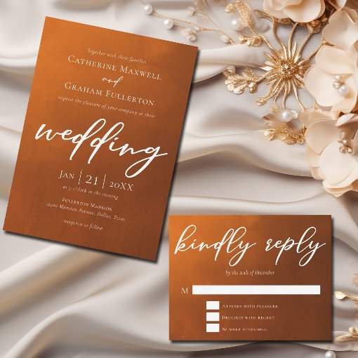 Rustic Burnt Orange Couple Photo Autumn Wedding Retractable Banner | Zazzle