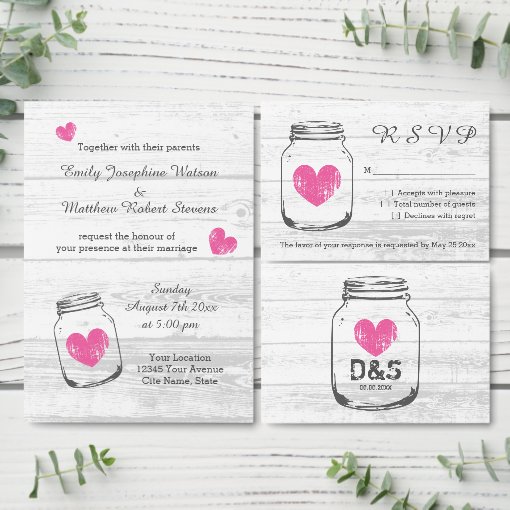 Rustic white barn wood mason jar wedding coasters | Zazzle