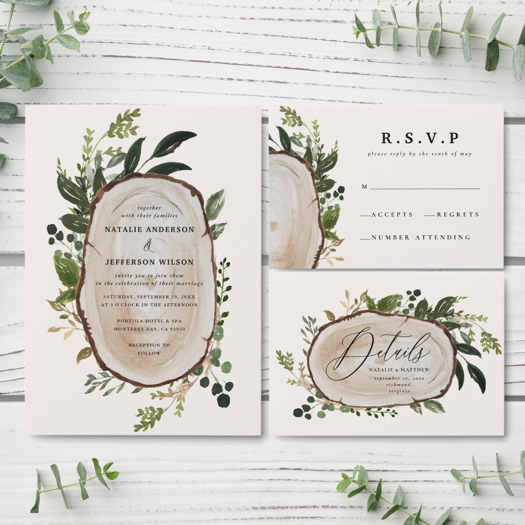 Rustic Foliage Farmhouse Elegant Botanical Wedding Invitation | Zazzle