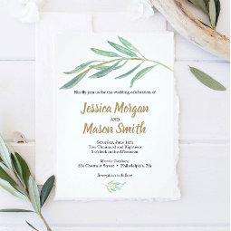 Rustic Greenery Wedding Invitation | Zazzle
