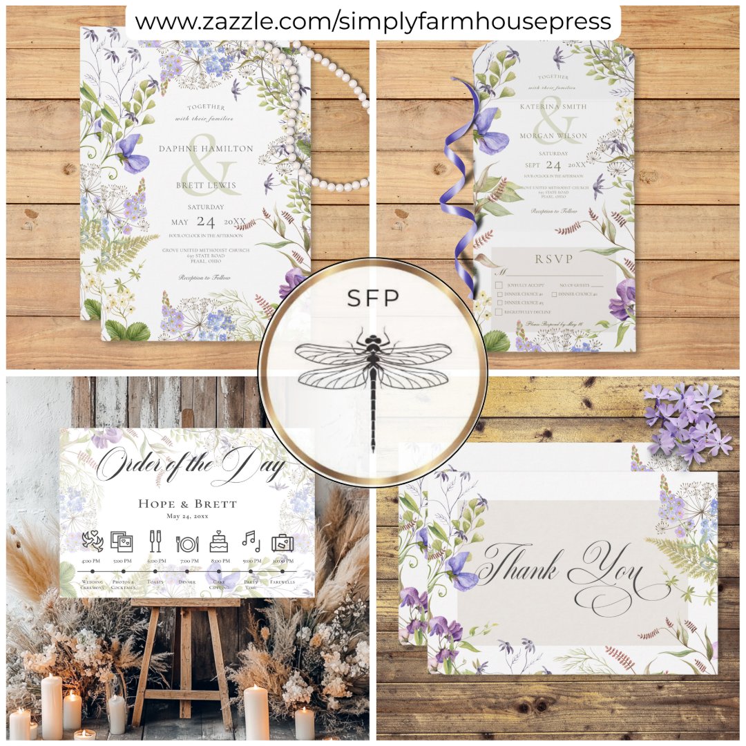 Rustic Lavender & Sage Wildflowers White Save The Date | Zazzle