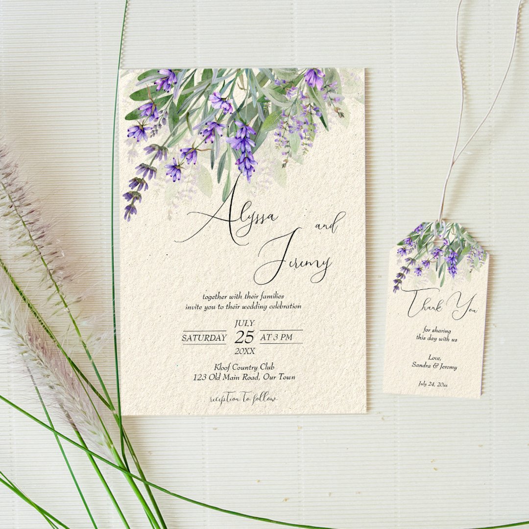 Lavender rustic countryside vintage wedding QR Invitation | Zazzle