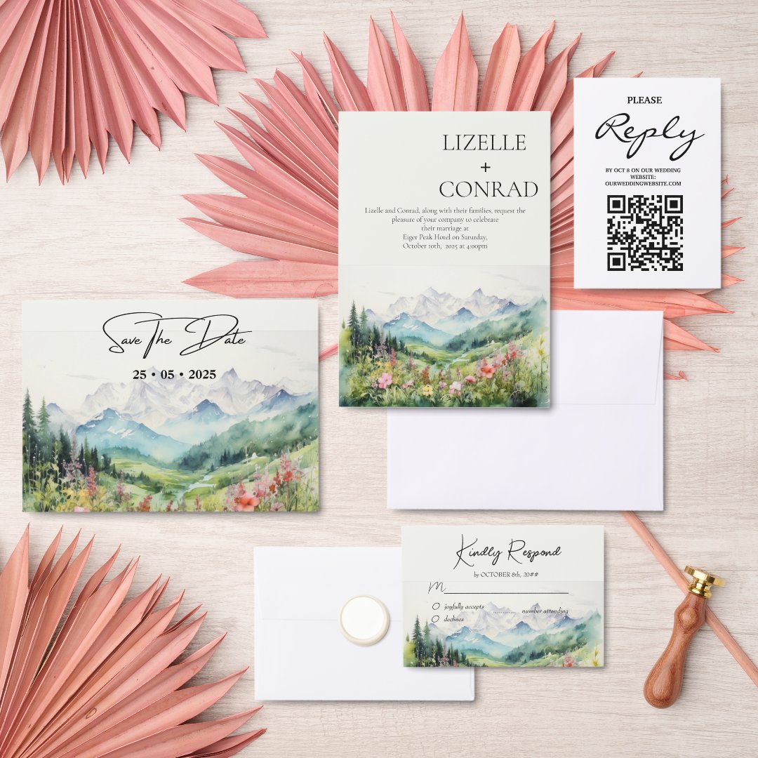 Rustic Mountain Wildflower Envelope | Zazzle