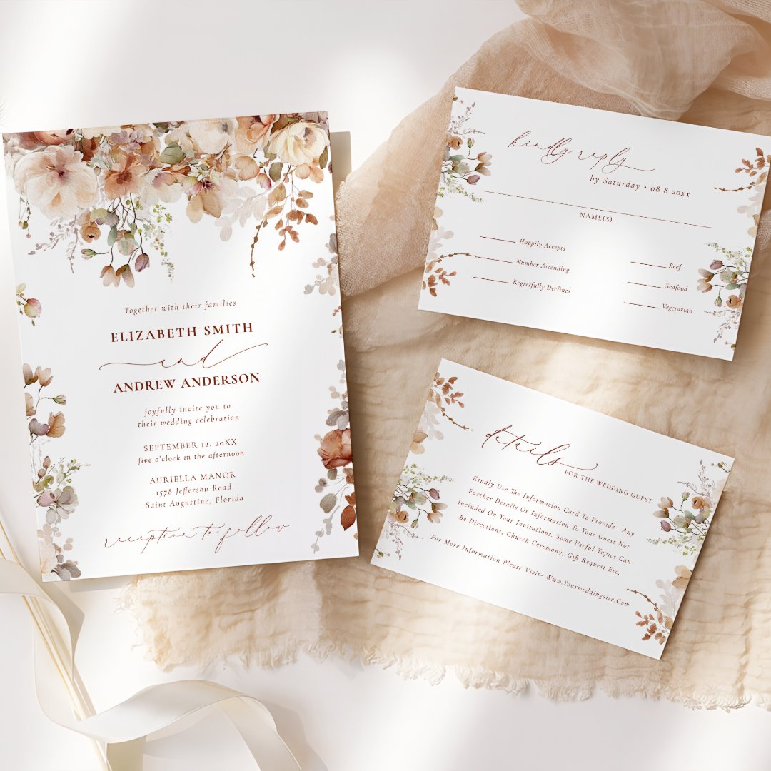 Boho Garden Fall in Love Bridal Shower Invitation | Zazzle