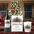 Rustic Red Plaid Green Trees Christmas Party Invitation | Zazzle
