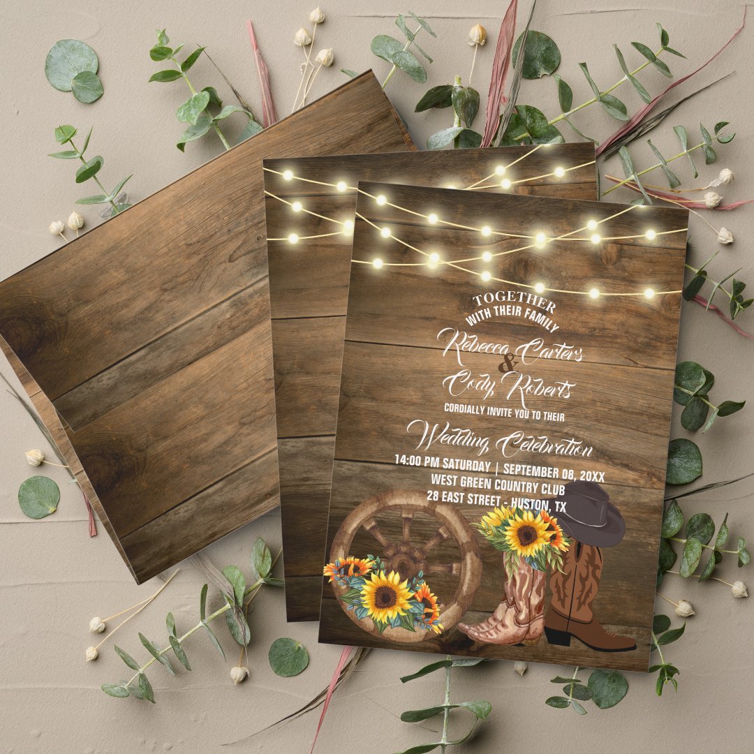 Rustic Cowboy Sunflower Western Wedding Welcome Sign | Zazzle