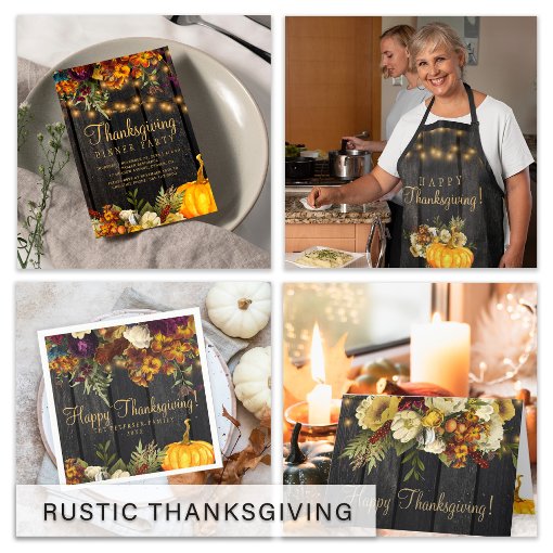 Happy Thanksgiving rustic harvest Thanksgiving Holiday Postcard | Zazzle