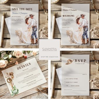 Rustic Western Ranch Wedding Invitation | Zazzle