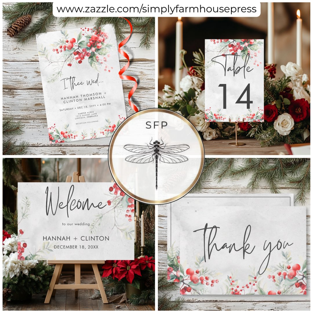 Rustic Winter Holly & Pine Wedding Welcome Foam Board | Zazzle