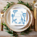 Safari blue toile giraffe baby shower invitation | Zazzle