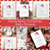 Santa Baby Christmas Baby Shower Classic Round Sticker | Zazzle