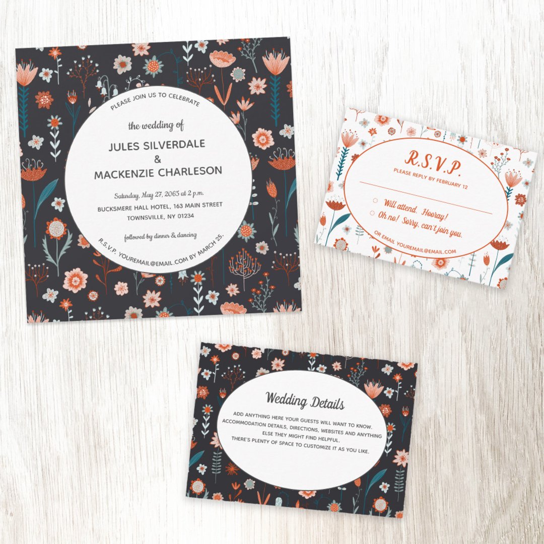 Scandinavian Summer Flowers Bridal Shower Invitation | Zazzle