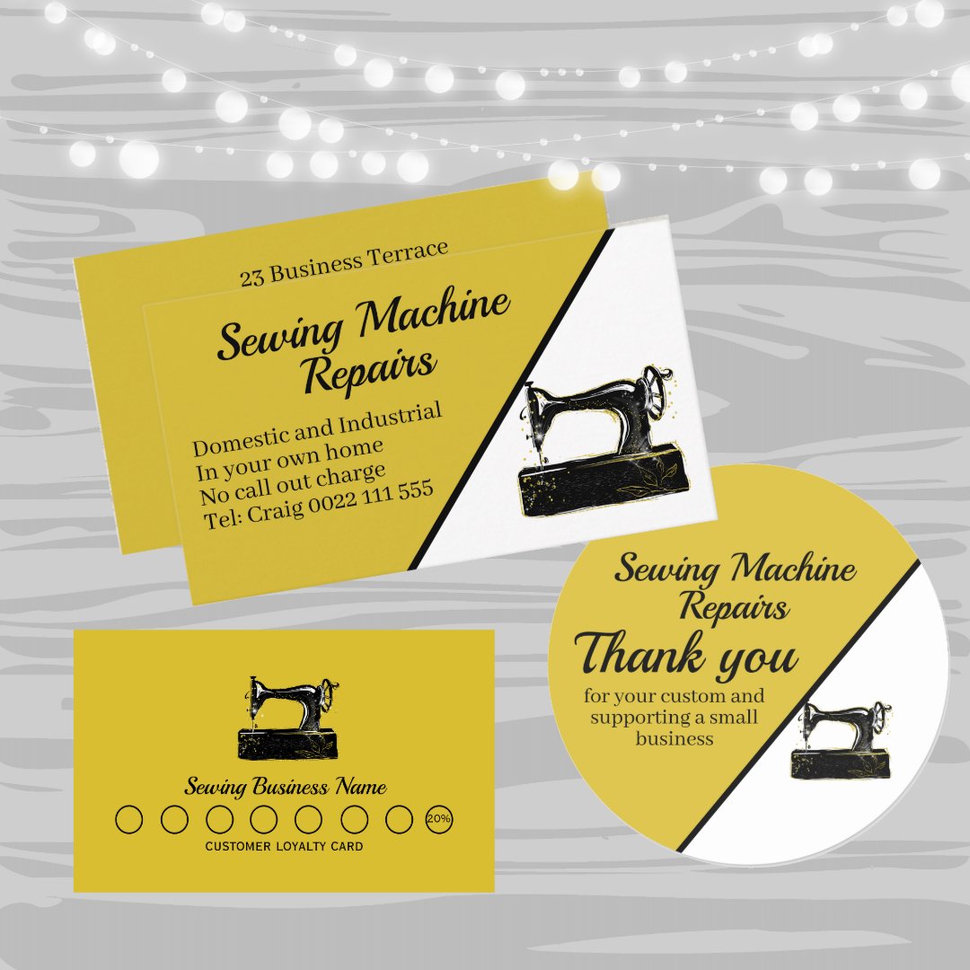 Stylish Sewing Machine Repair Business Card | Zazzle