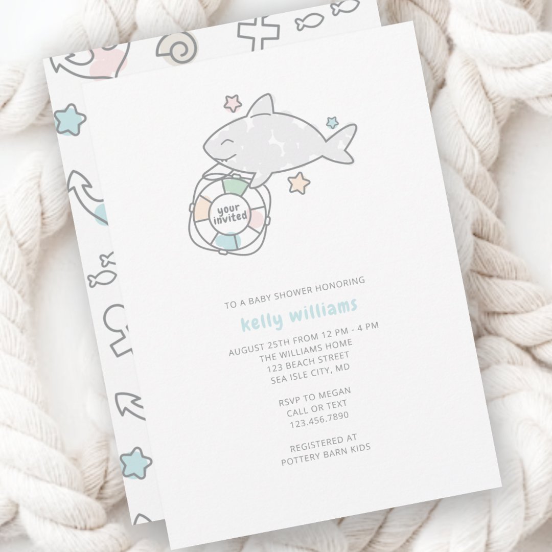 Shark Ahoy Invitation | Zazzle