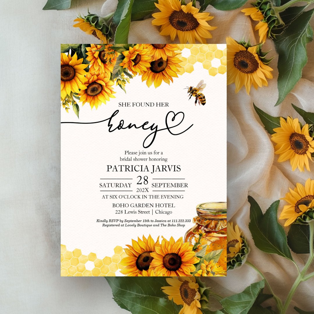 She Found Her Honey Bridal Shower Recipe Card | Zazzle