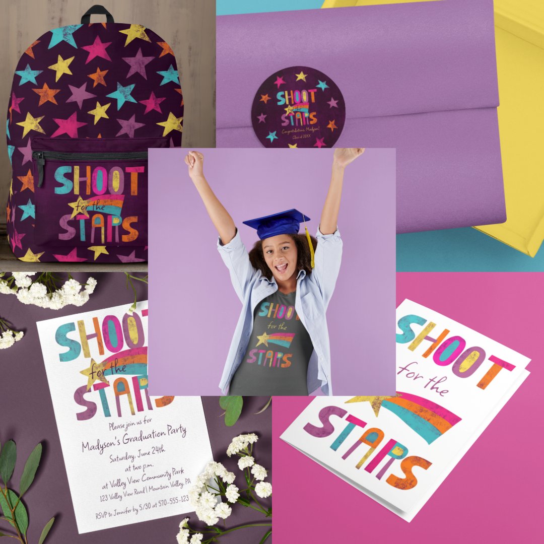 Shoot for the Stars Graduation Party Invitation | Zazzle
