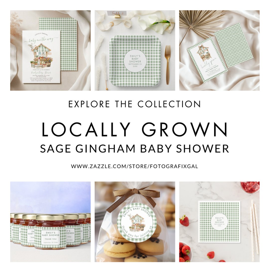Rustic Locally Grown Farmers Market Baby Shower Invitation | Zazzle