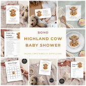 Highland Cow Bingo Baby Shower Game Card | Zazzle