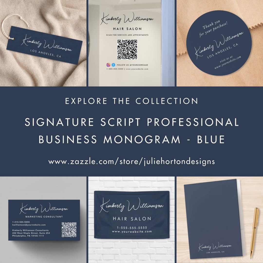 Chic Business Name Signature Script QR Code Window Cling | Zazzle