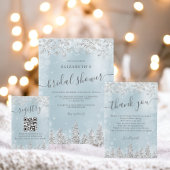 Silver ice blue snow pine welcome bridal shower foam board | Zazzle