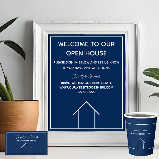 Real Estate Company Navy Blue Custom Realtor License Plate Frame | Zazzle