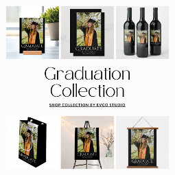Simple Graduation Stylish Modern Grad Party Photo Invitation | Zazzle