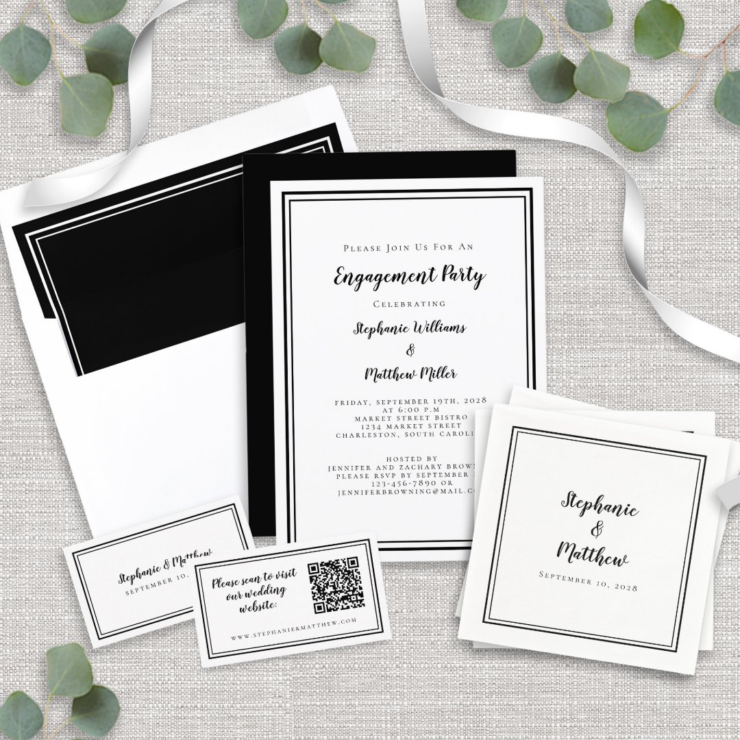 Wedding Photo Share The Love QR Scan Black & White Poster | Zazzle