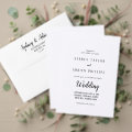 Simple Minimalist Front and Back Wedding Invitation | Zazzle
