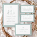 Elegant Simple Sage Gender Neutral Baby Shower Invitation | Zazzle