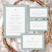 Elegant Simple Sage Gender Neutral Baby Shower Invitation | Zazzle