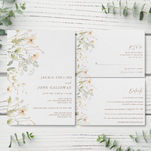 Spring Wildflower Wedding Invitation | Zazzle