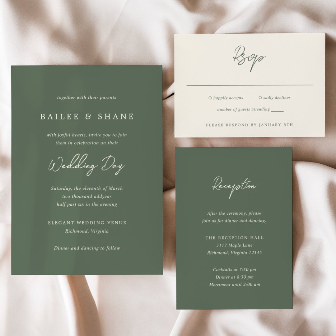 Simple Black and White Modern Wedding Invitation Belly Band | Zazzle