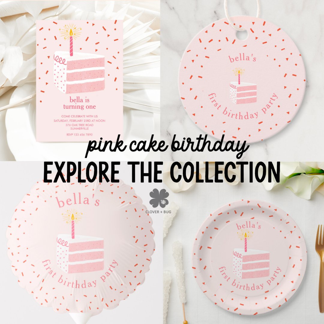 Slice Of Birthday Cake Paper Plates | Zazzle