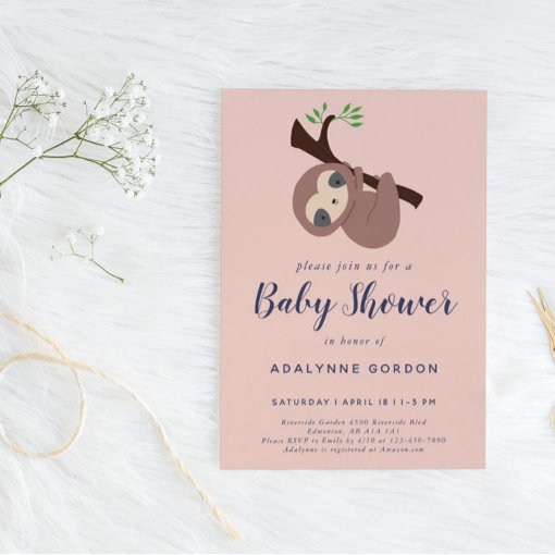 Sloth Baby Shower Blue Welcome Cute Jungle Party Banner | Zazzle