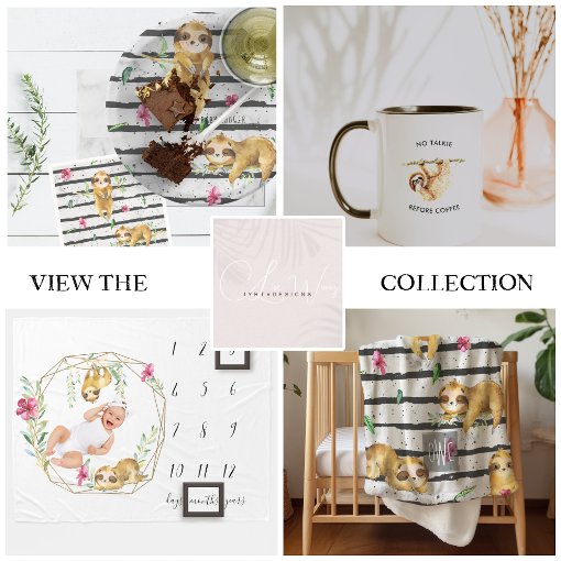 Tropical Sloth Baby Shower Welcome Banner | Zazzle