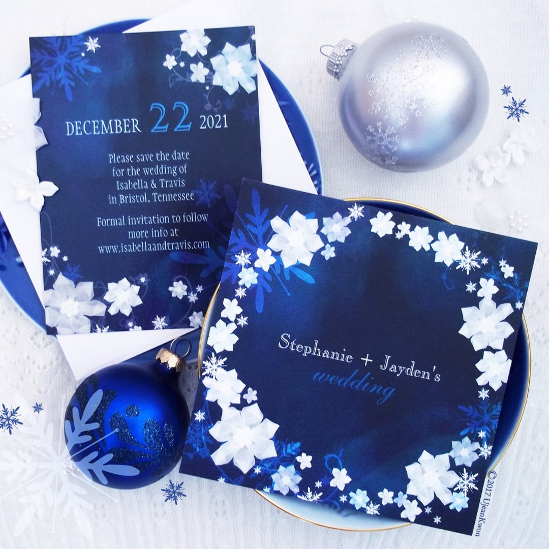 Snow Flowers Elegant Winter Wedding Invitation | Zazzle
