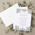 Silver Winter Snowflake Wedding Invitation | Zazzle