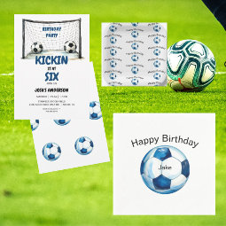 Red & White Kickin Soccer Birthday Party Invitation | Zazzle