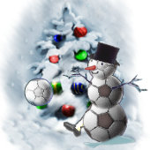 Soccer Ball Snowman Christmas Ceramic Ornament | Zazzle