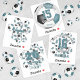 teal black soccer balls kids birthday party invitation | Zazzle